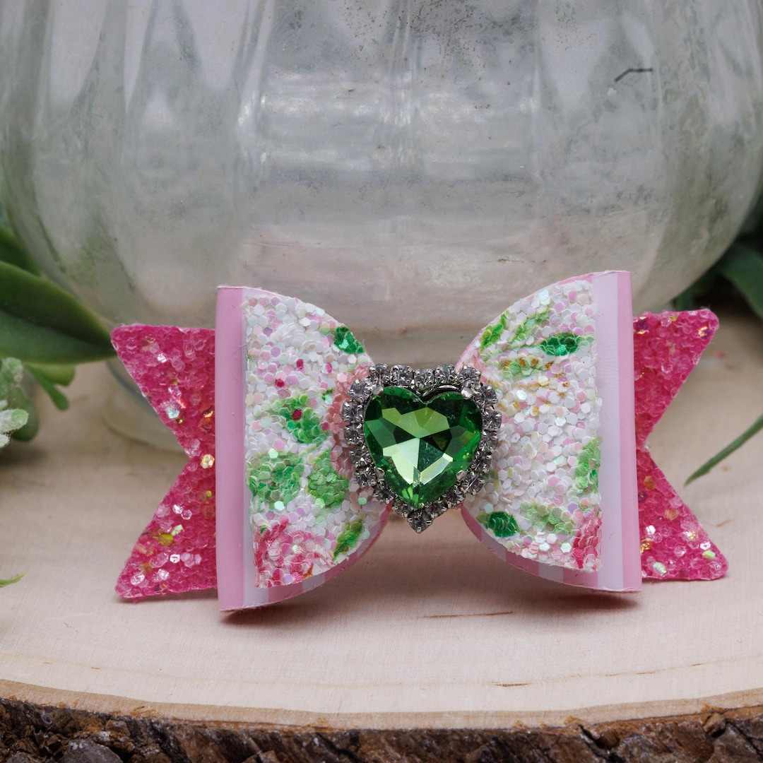 Cute Dog Bows. Pink and Green Dog Hair Bow. Optional Centers. Girl Dog ...