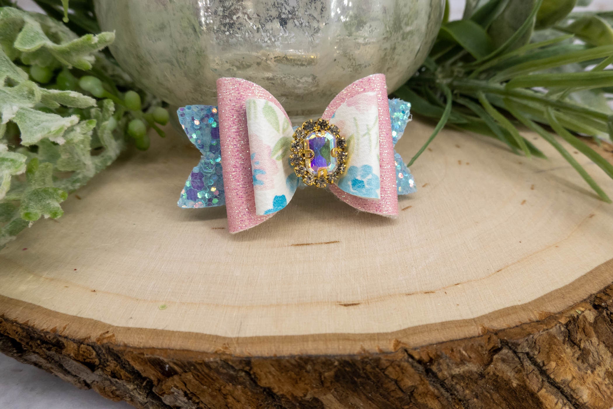 Cute Dog Bows. Blue & Pink Flower Dog Hair Bow for Girls. | Etsy