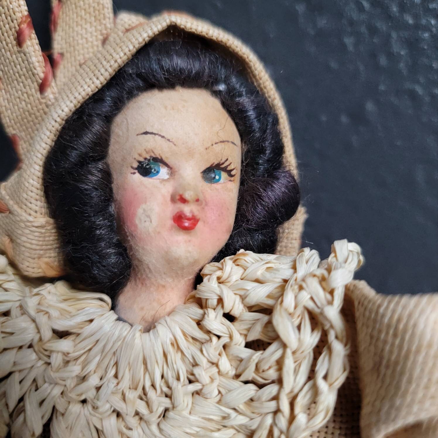 1940s Doll Shaped Novelty Straw Purse Handbag Tourist Souvenir From ...