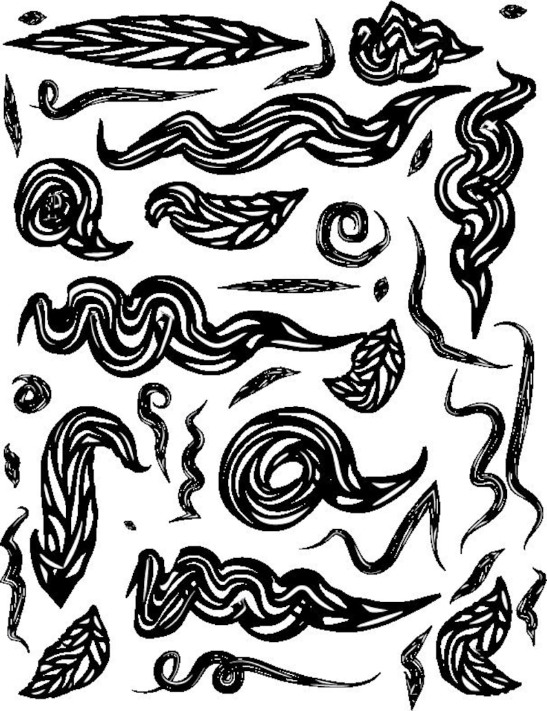 Leaf Swirl Clip Art Cricut Silhouette Png Dxf Svg File Cards Design ...