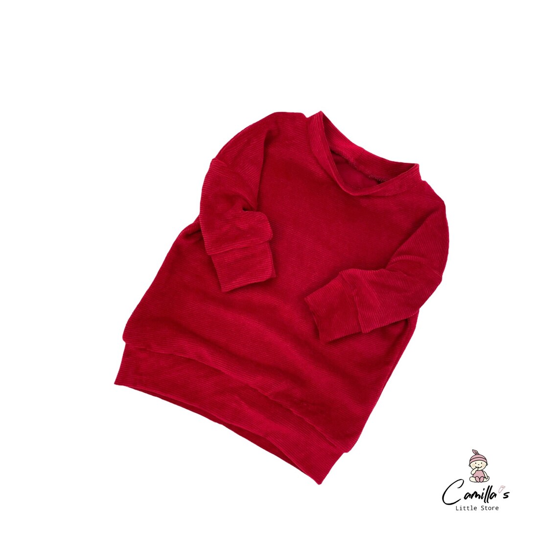 Red Velvet Rib Baby Girl Tunic Dress and Knot Headband / | Etsy