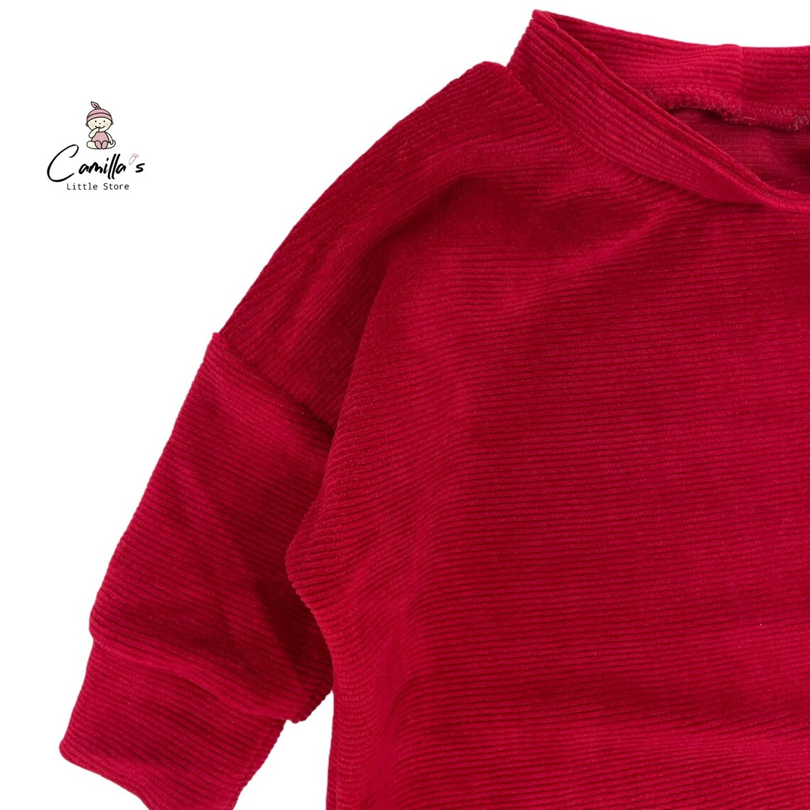 Red Velvet Rib Baby Girl Tunic Dress and Knot Headband / - Etsy