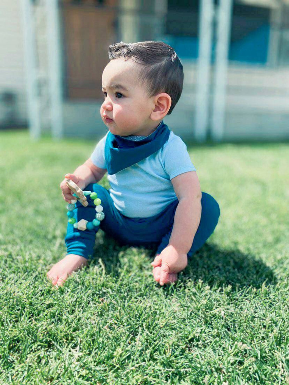 Royal Blue Baby Joggers and Bib Set Preemie Unisex Harem | Etsy