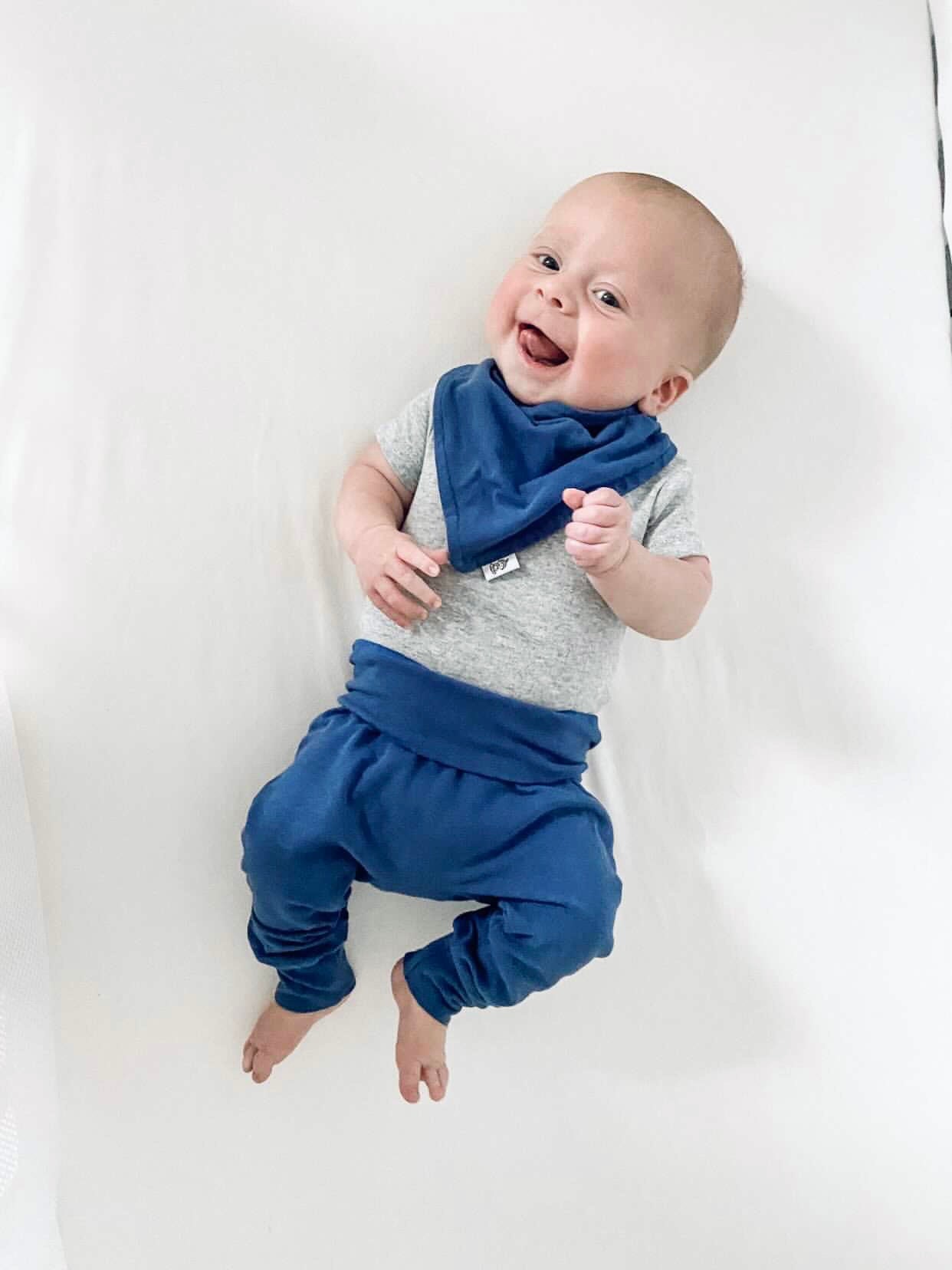 Indigo Blue Baby Boy Joggers and Bib Set Preemie Boy Clothes | Etsy