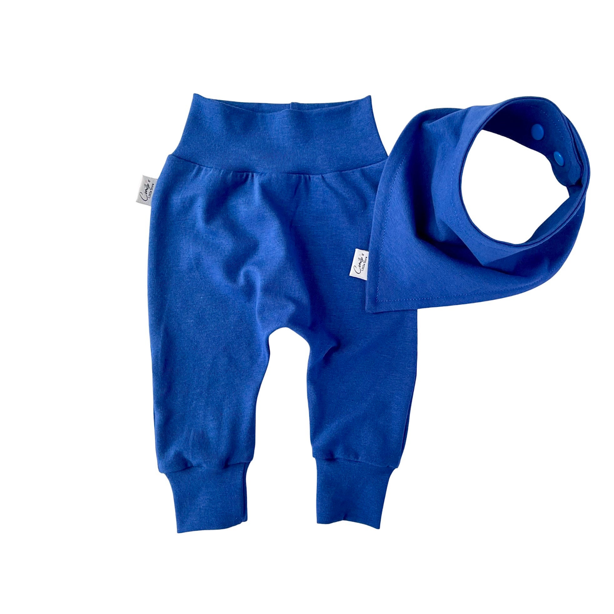 Royal Blue Baby Joggers and Bib Set Preemie Unisex Harem | Etsy