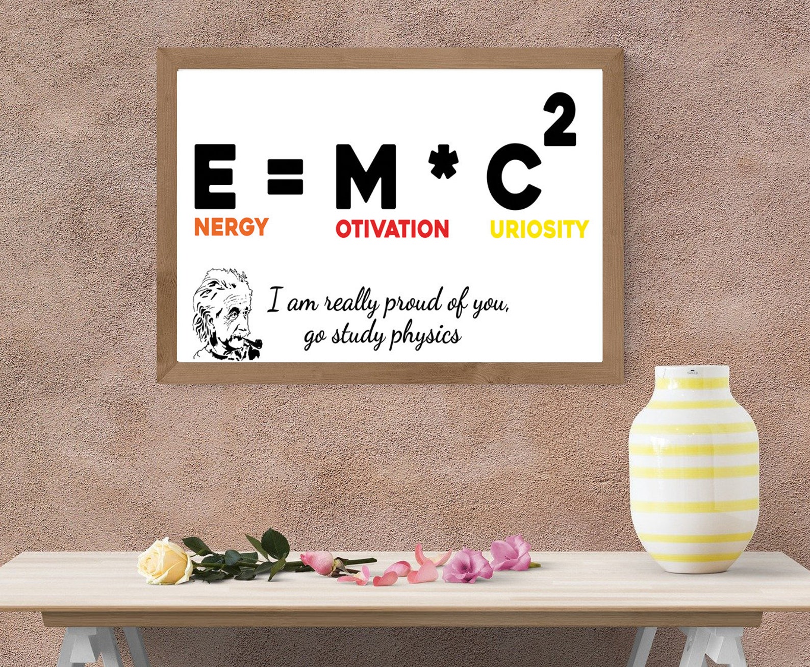 Einstein's Equation Poster - Energy = Motivation * Curiosity - Digital ...
