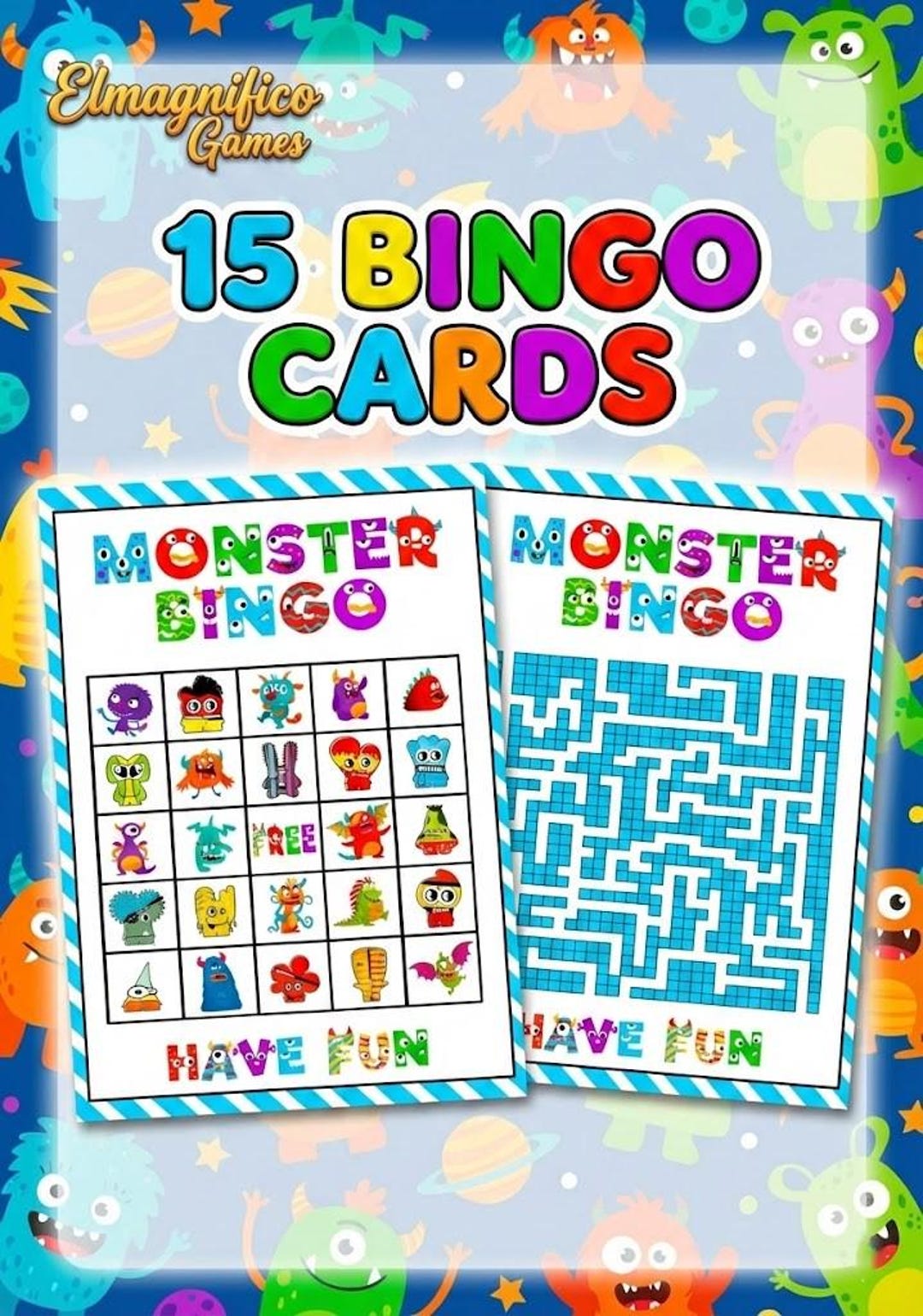 Love Monster Bingo Game, Valentine's Day Classroom Party, Little ...