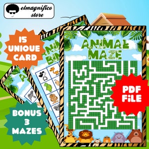 Animal Bingo - Wild Fun for All Ages! - Printable Party Game - Instant ...