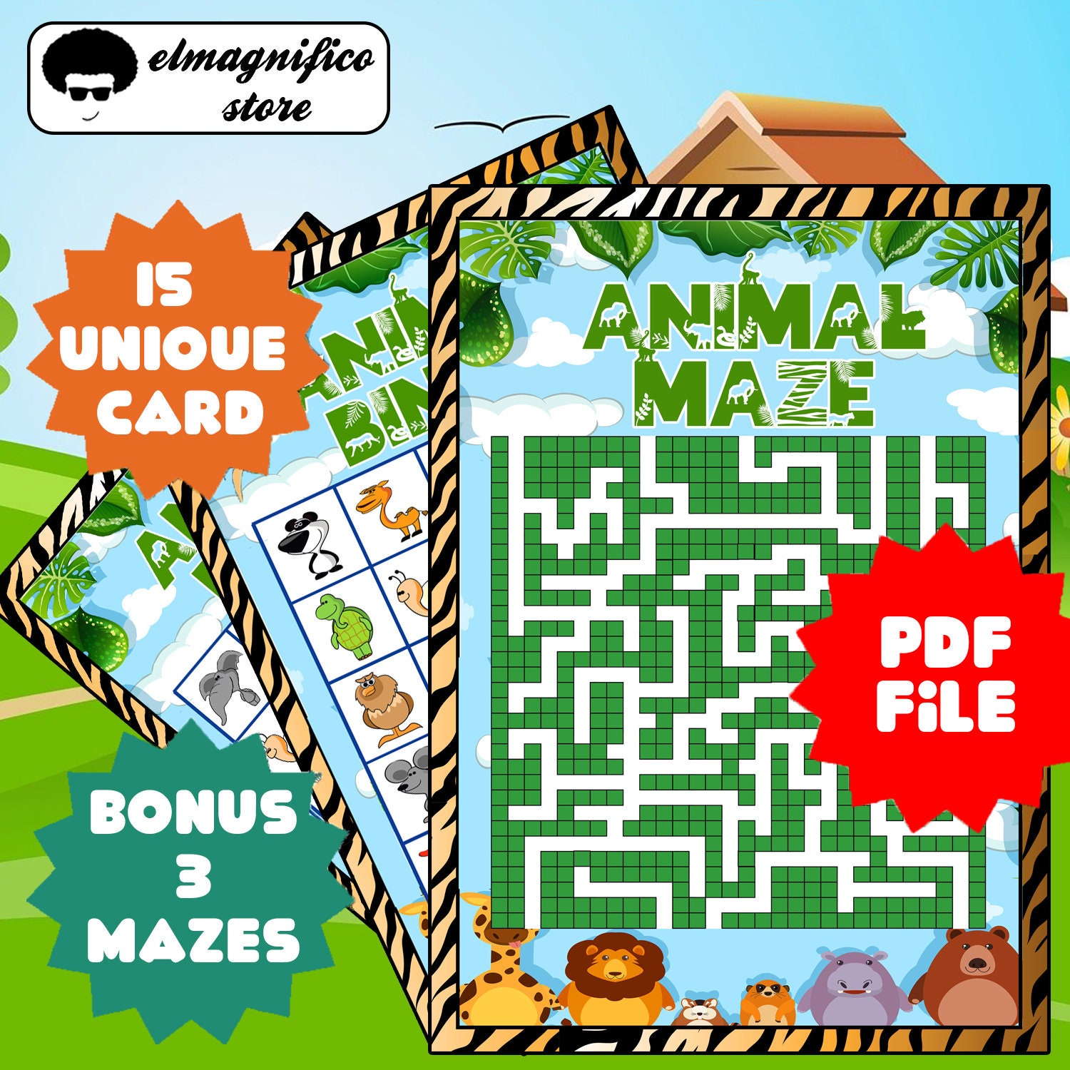 Animal Bingo - Wild Fun for All Ages! - Printable Party Game - Instant ...