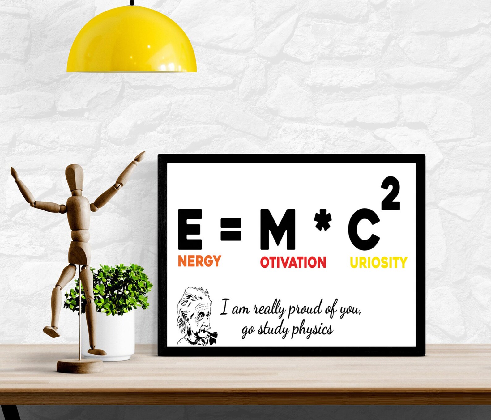 Einstein's Equation Poster - Energy = Motivation * Curiosity - Digital ...