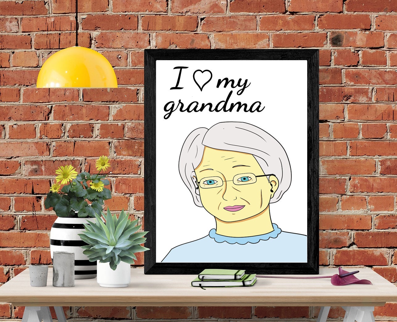 I Love My Grandma Poster - Heartwarming Elderly Woman Art Print ...