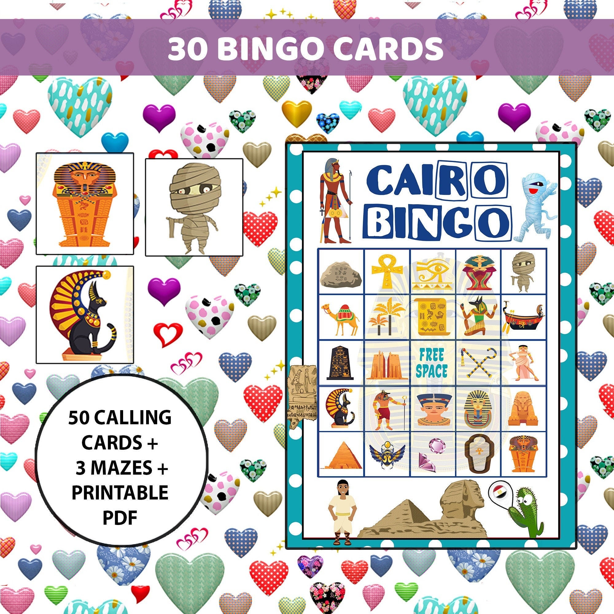 Ancient Egypt Bingo - Unearth the Past! - Printable Party Game ...