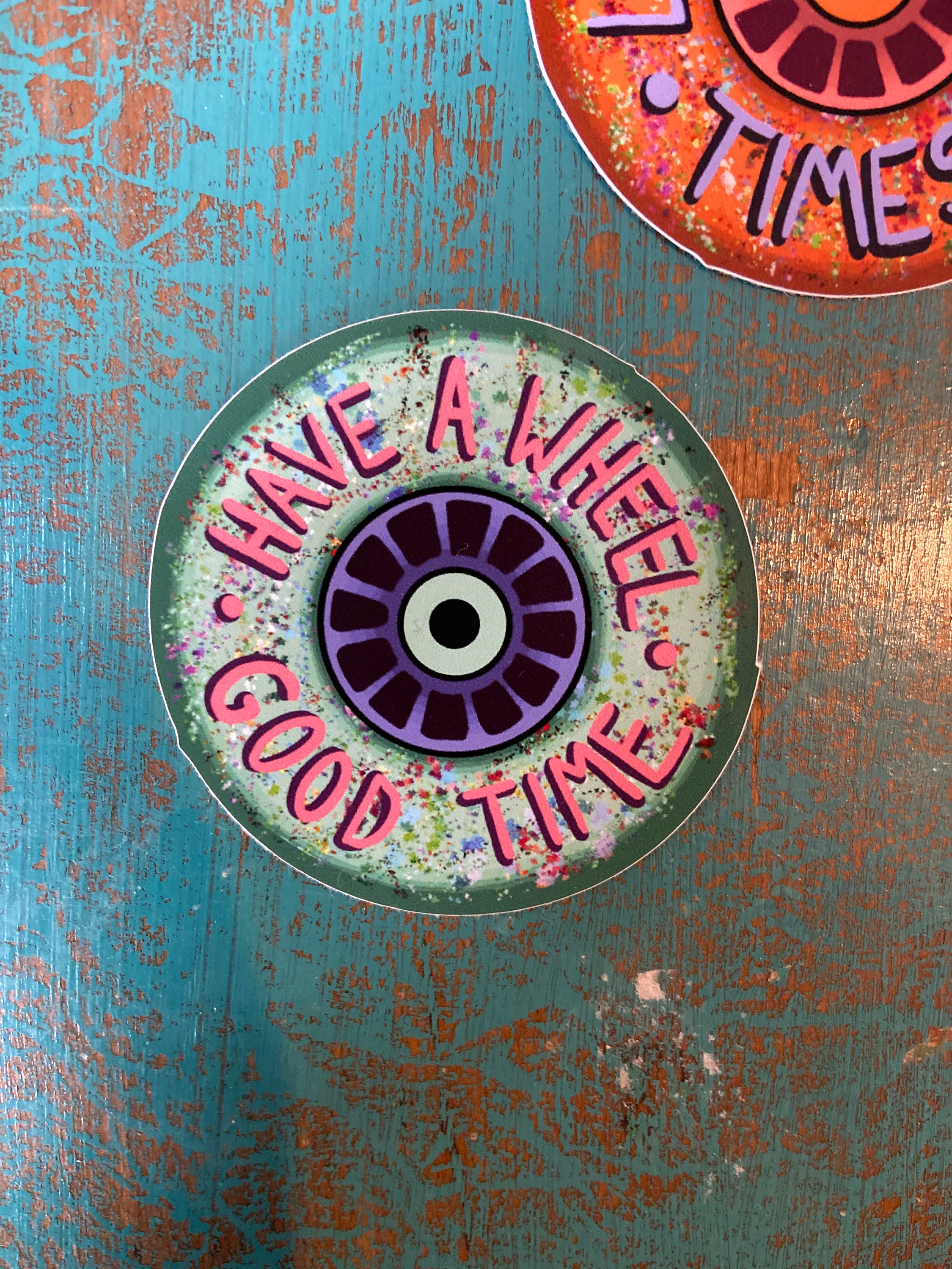 Have A Wheel Good Time 58mm Sticker, Roller Derby Sticker, Skating ...