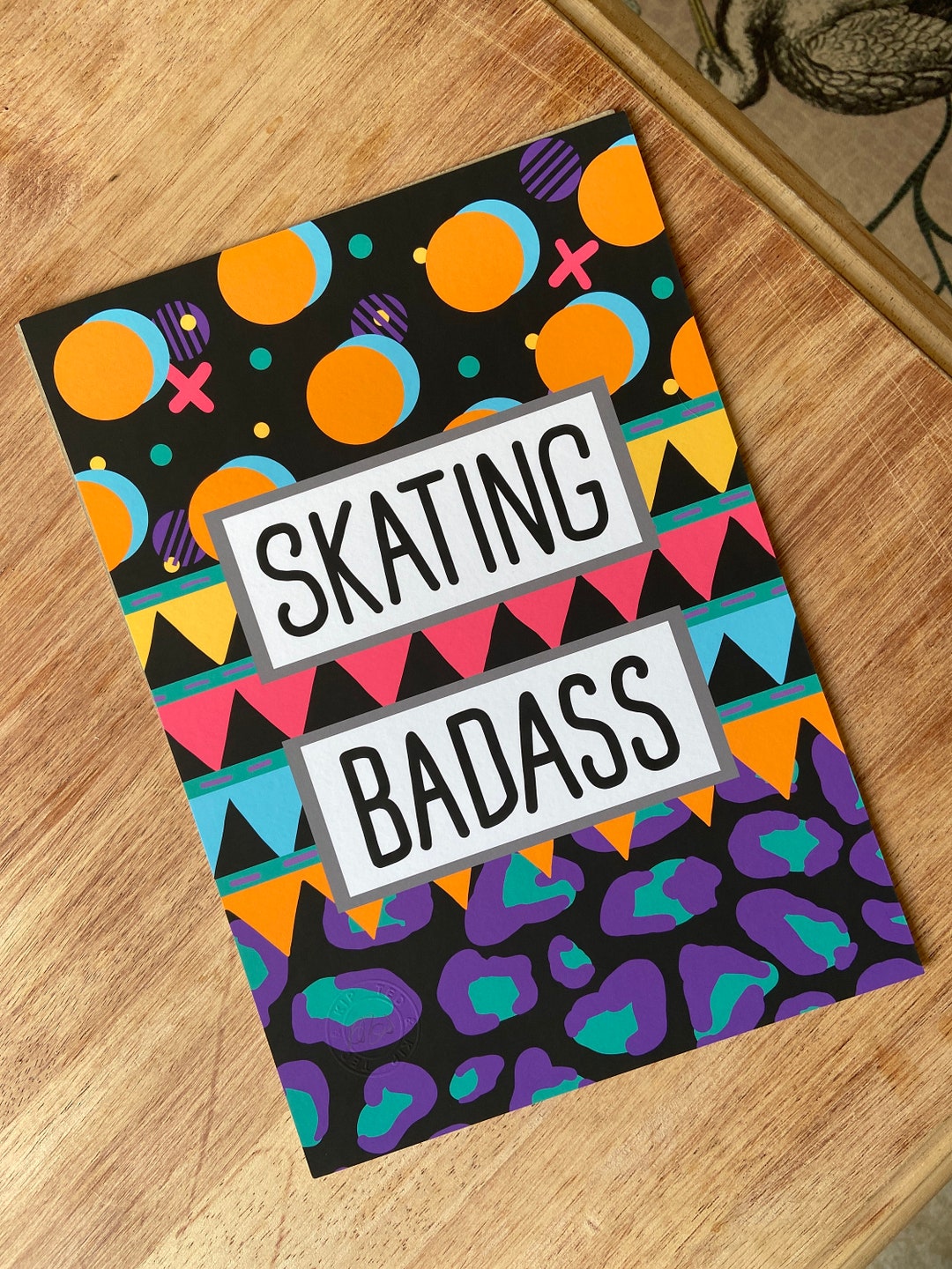 Skating Badass A4 Art Print, Skating Art, Roller Skating Gift, Badass ...