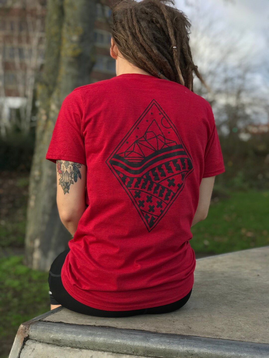 Mountain Trek T-shirt (RED), Explorer, Travel T-shirt, Camping, Outdoor ...