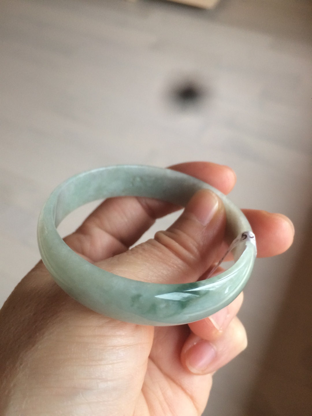 52.9mm Certified Type A 100% Natural Light Green/brown Jadeite Jade ...