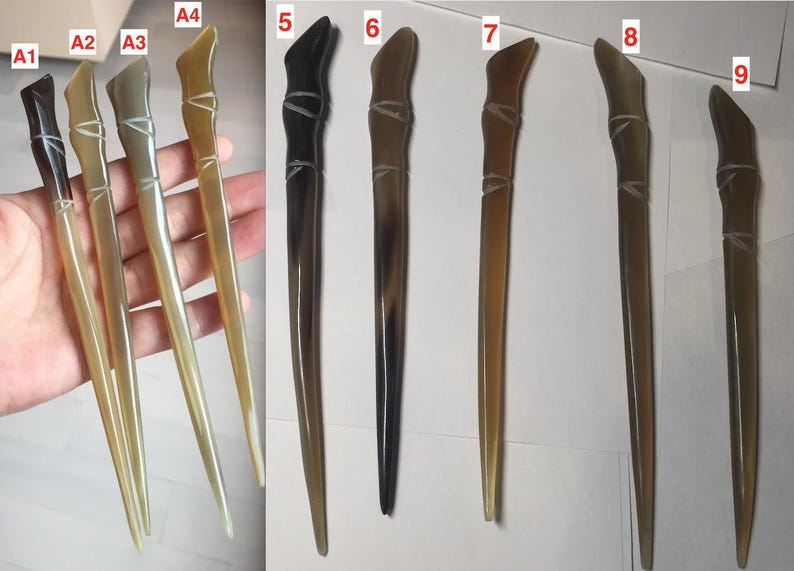 100% Natural Buffalo Horn Carved Flowers/bamboo/auspicious Clouds/love ...