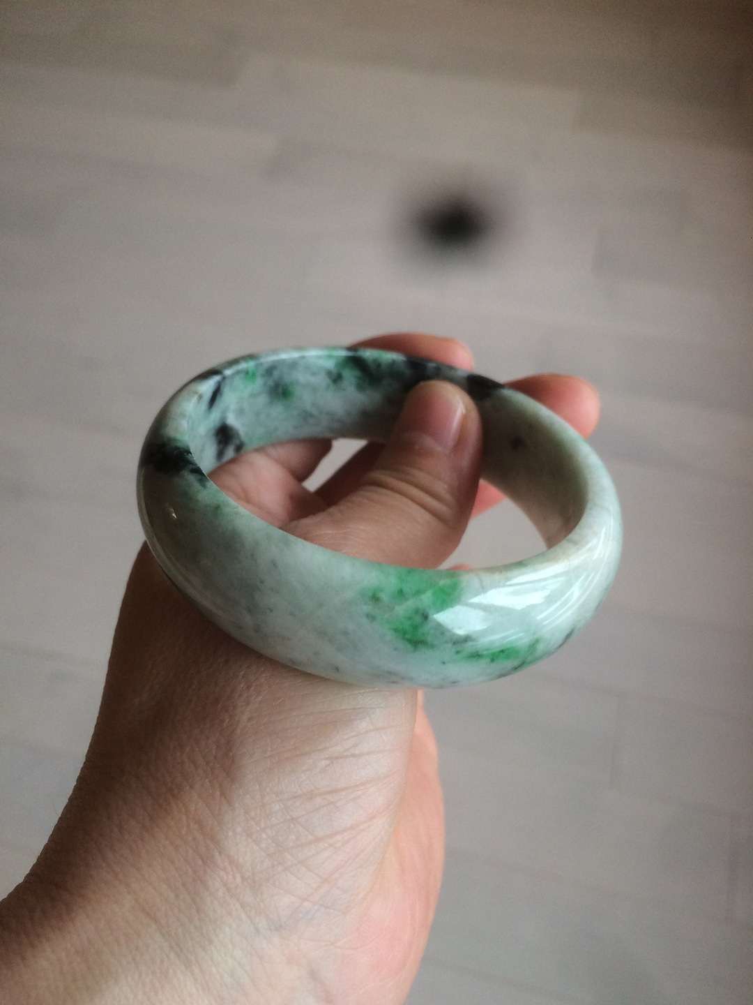 58mm Certified Type A 100% Natural Light Sunny Green/dark Green Jadeite ...