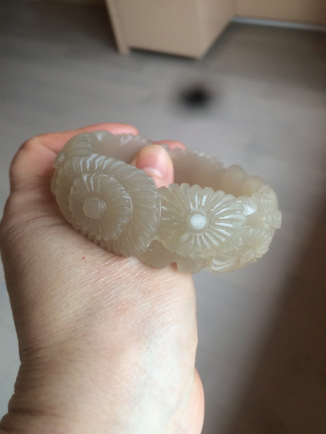 55mm 100% Natural Light Pale Pink/gray/beige Quartzite shetaicui Jade ...