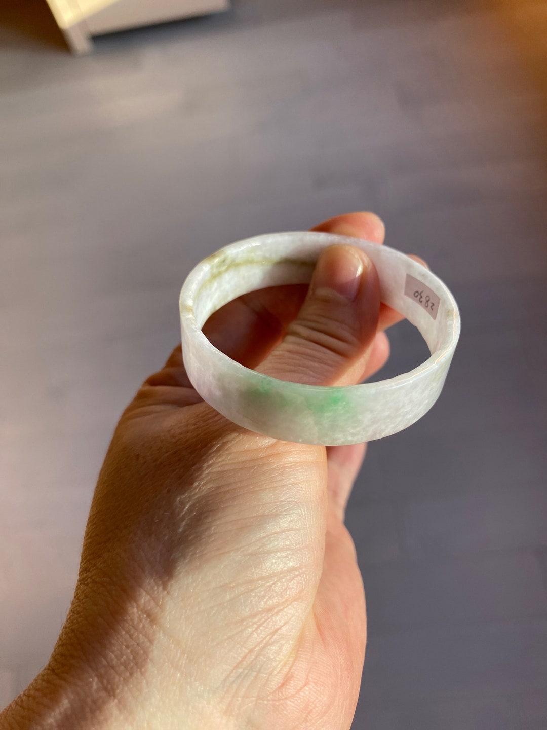 47.5mm Certified Type A 100% Natural Sunny Green/white/purple Thin ...