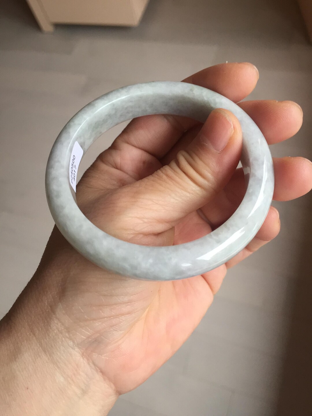 57mm Certified Type A 100% Natural Light Green White Jadeite Jade ...