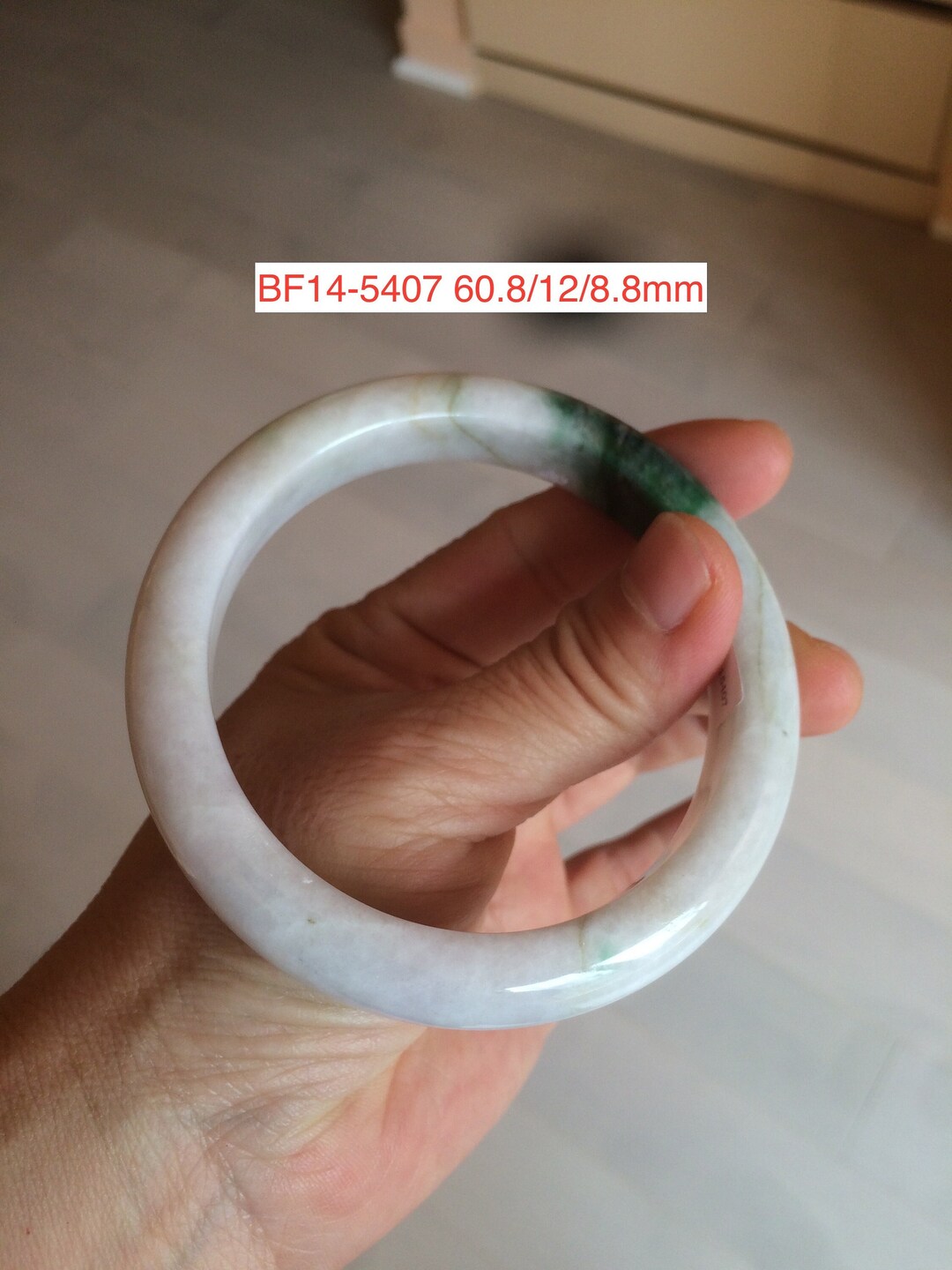 60-64mm Certified 100% Natural Type A Green/gray Jadeite Jade Bangle ...