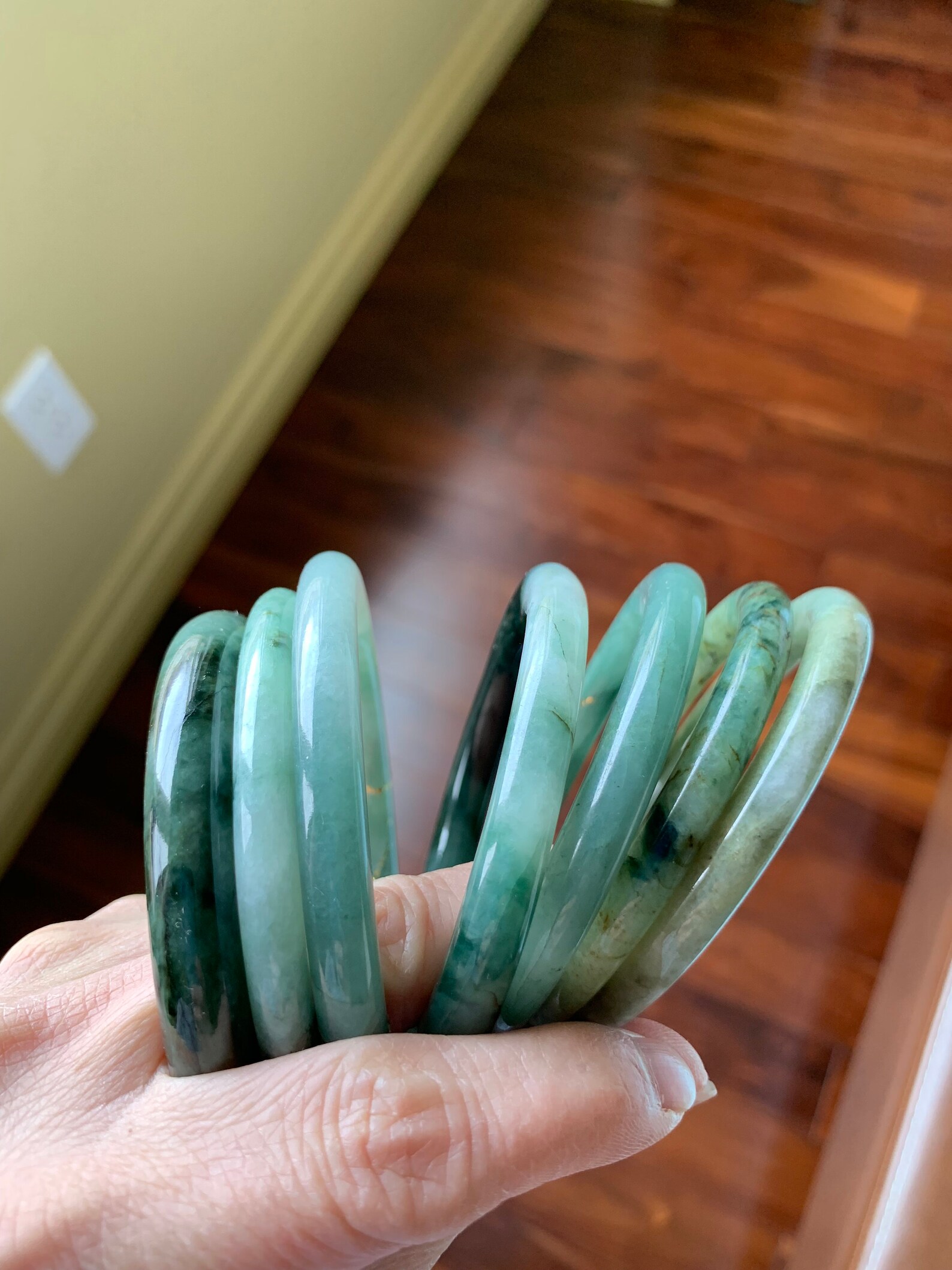 Sale Type A 100% Natural Dark Green/white/black Jadeite Jade - Etsy