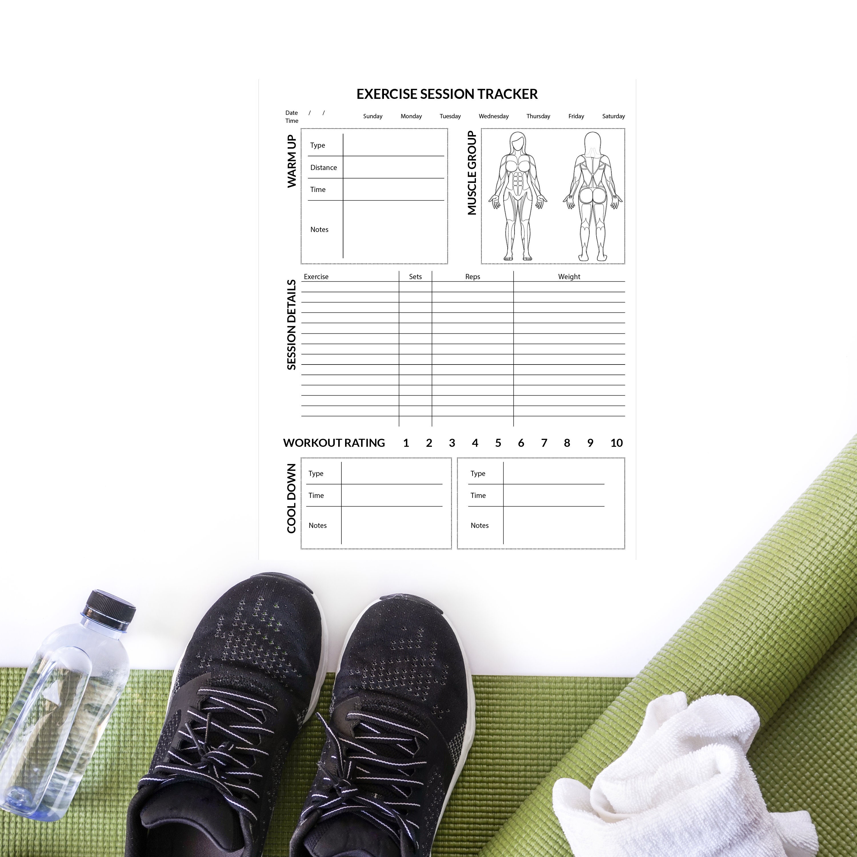 Fitness Tracker Exercise Session Workout Tracker Record - Etsy