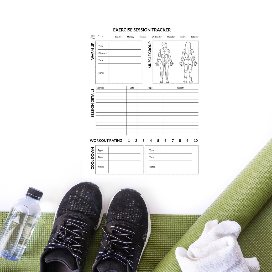 Fitness Tracker Exercise Session Workout Tracker Record - Etsy