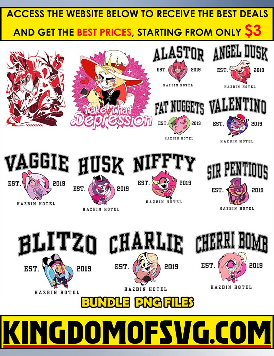 Hazbin Hotel Bundle, Hazbin Hotel Png, Hazbin Hotel Characters Png ...