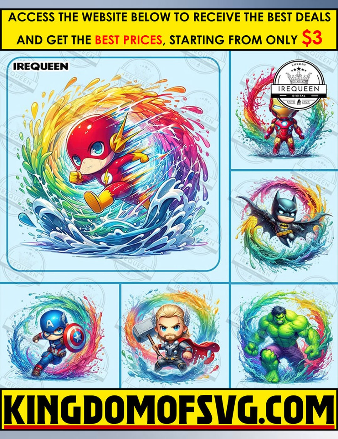 8 Autism Superhero Watercolor Png Bundle, Autism Awareness Png ...