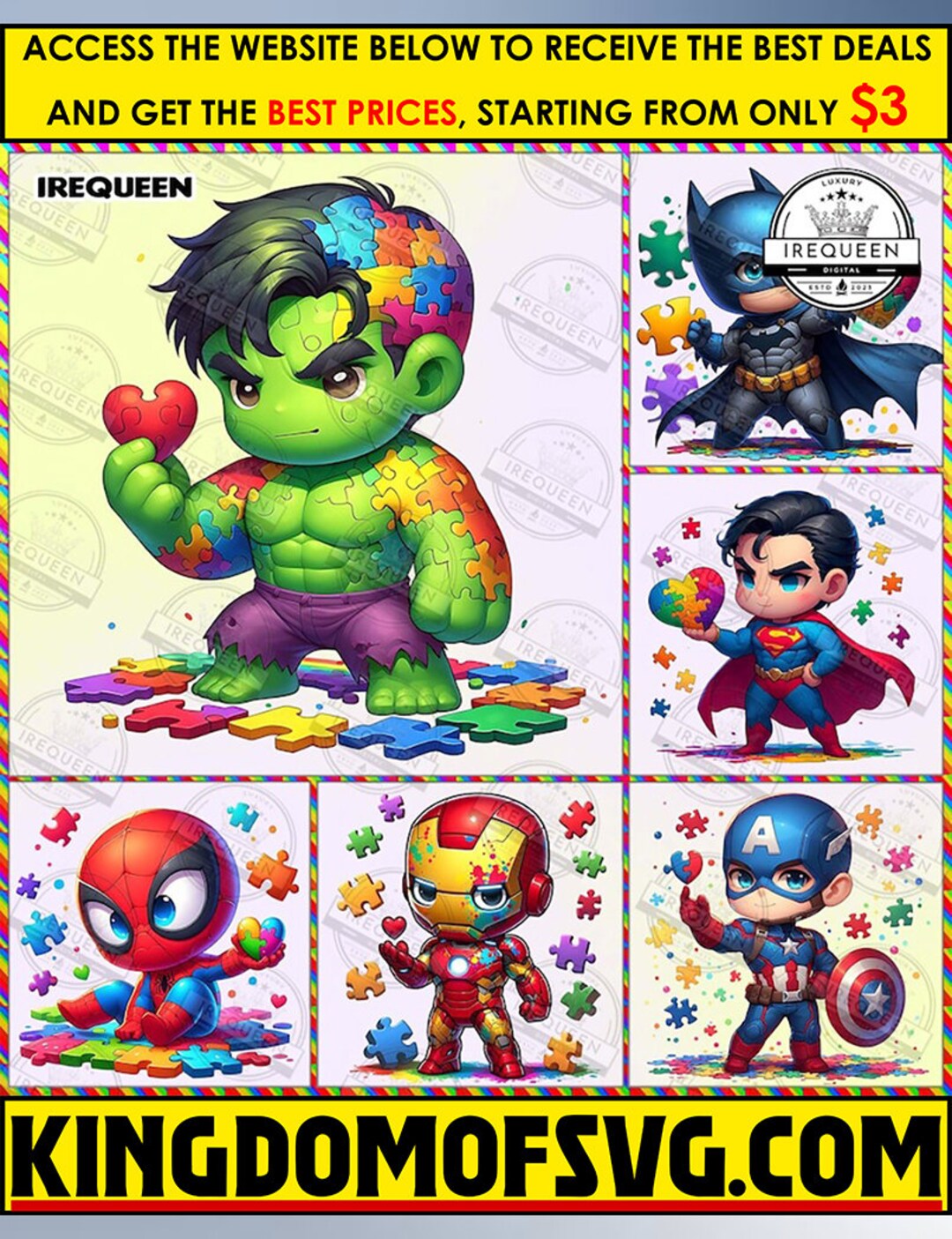 7 Autism Superhero Png Bundle, Autism Awareness Day Png, Super Autism ...