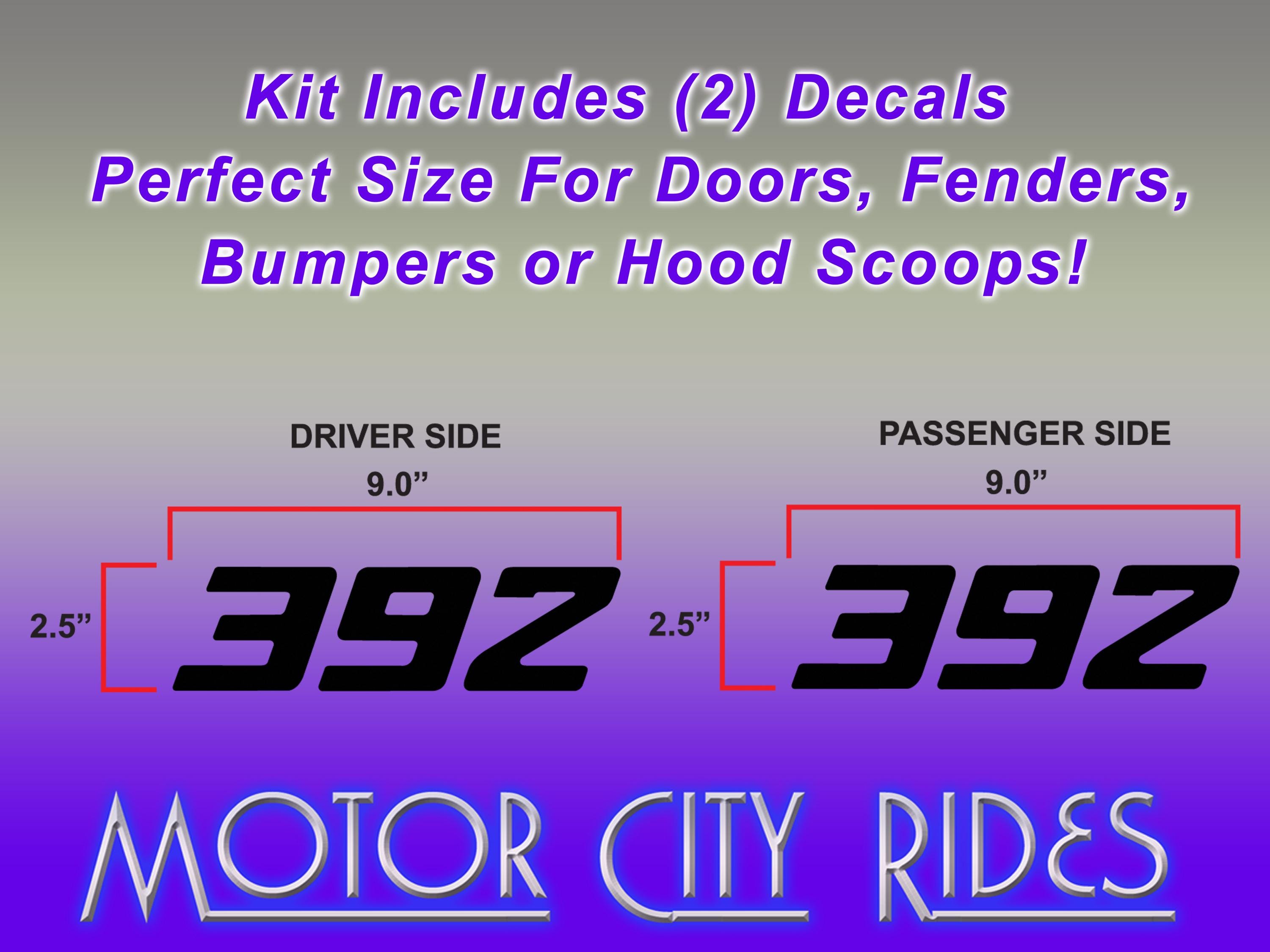 2008-2023 Dodge Challenger or Charger 392 HEMI Decals-hood Scoop ...