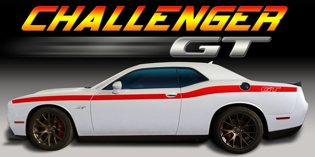 Fits 2015-2023 Dodge Challenger- GT Beltline Side Stripe Vinyl Decal ...