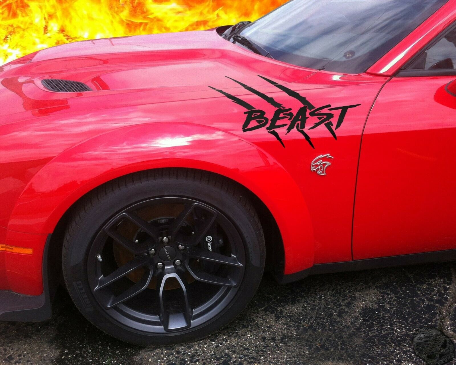 Dodge Challenger R/T, G/T, 345, 392, HEMI, SRT, Scratch Claw Hash Marks ...