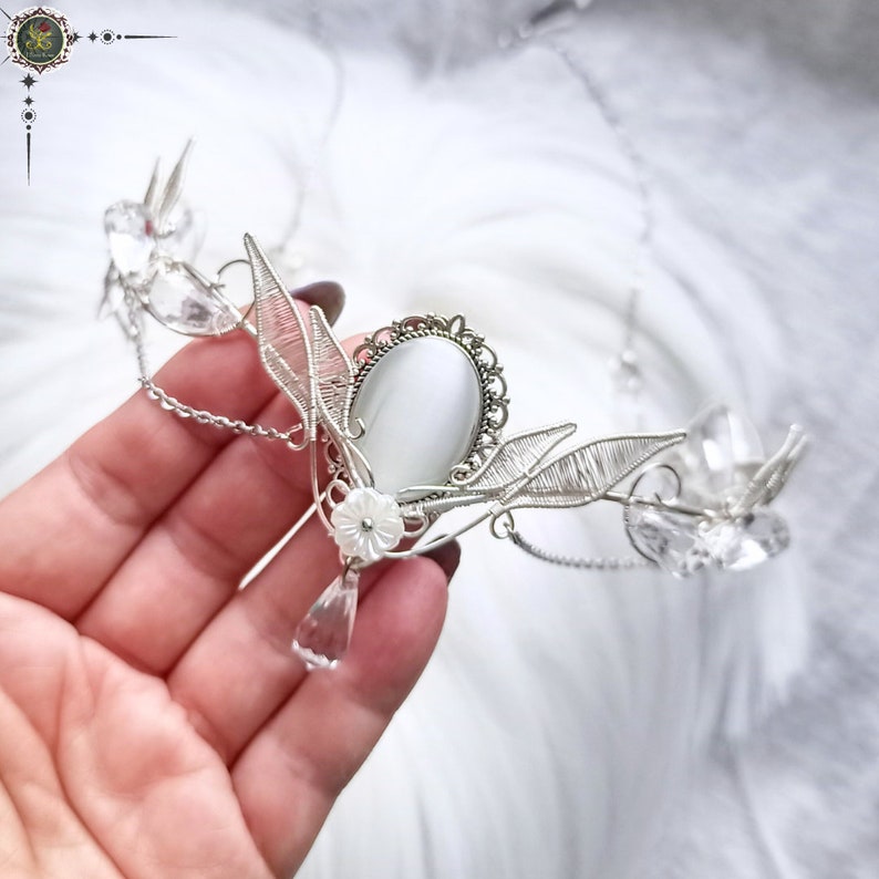 White Elegance Tiara Silver and White Tiara With Crystals - Etsy
