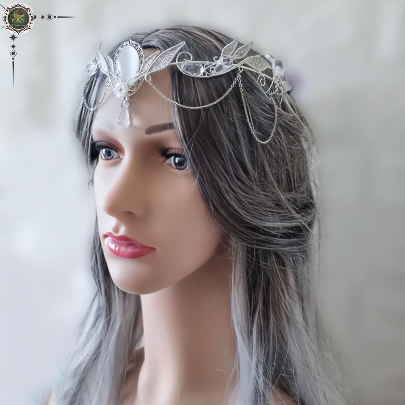 White Elegance Tiara Silver and White Tiara With Crystals - Etsy