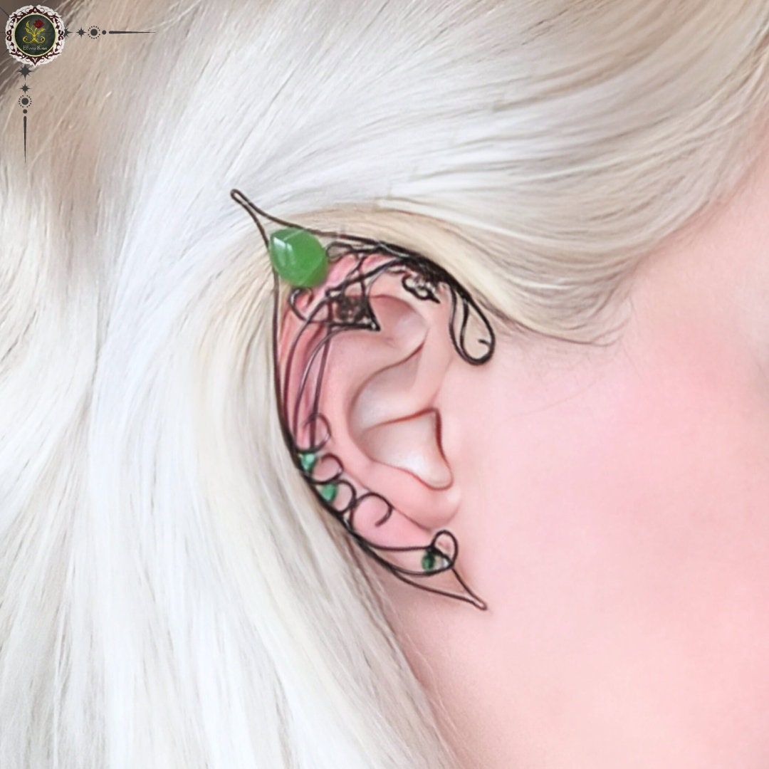 Black Birds Elf Ears Elven Ear Cuffs Fantasy Jewelry - Etsy