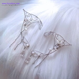 Elven Ear Cuffs: Swarovski Crystal & Moonstone Fairy Ear Wraps - Elf ...