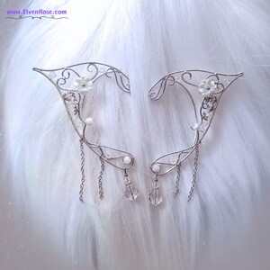 Elven Ear Cuffs: Swarovski Crystal & Moonstone Fairy Ear Wraps - Elf ...