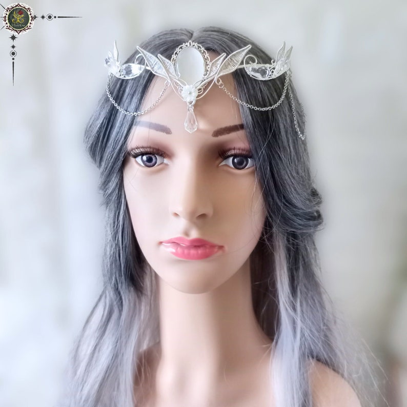White Elegance Tiara Silver and White Tiara With Crystals - Etsy