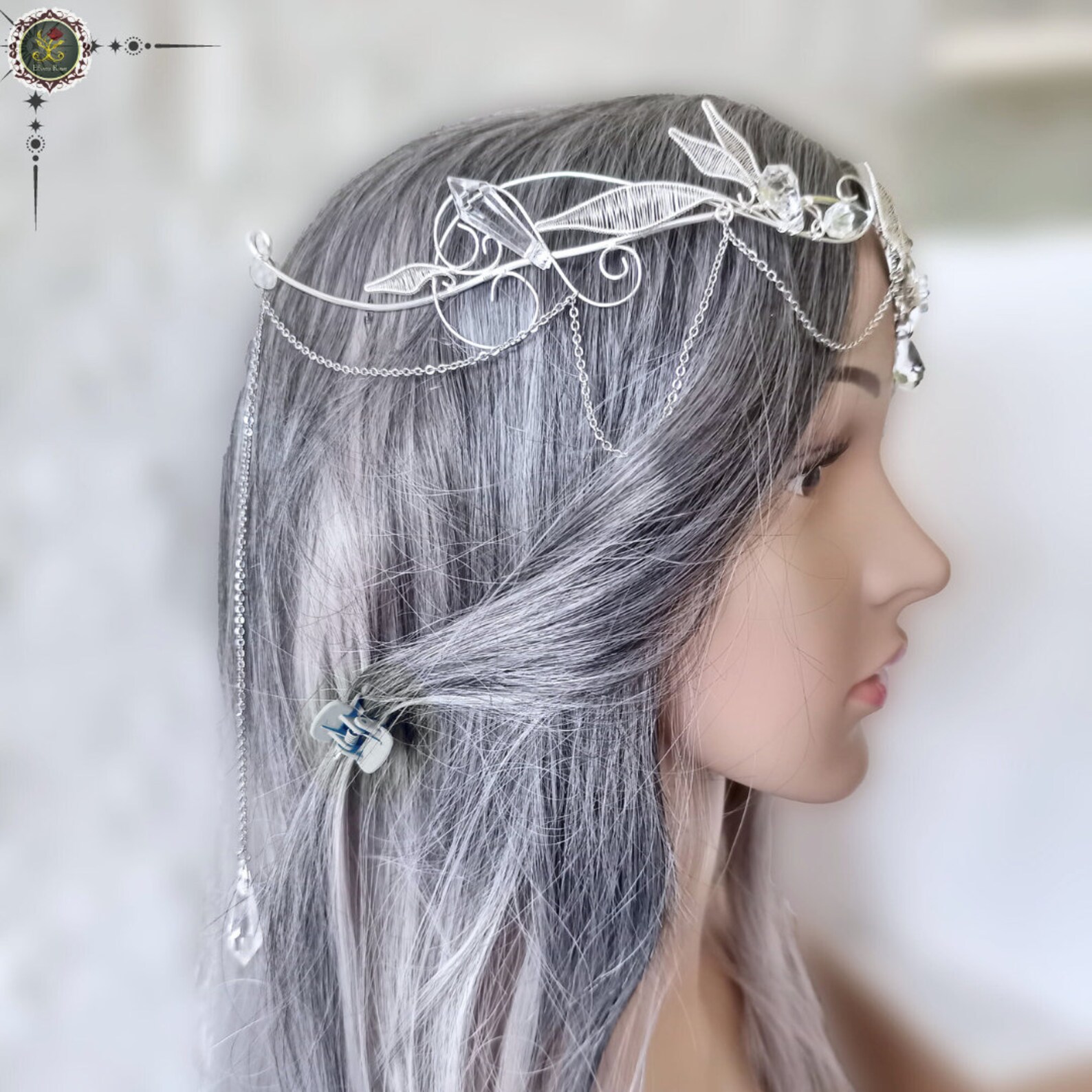 White Elegance Tiara Silver and White Tiara With Crystals - Etsy