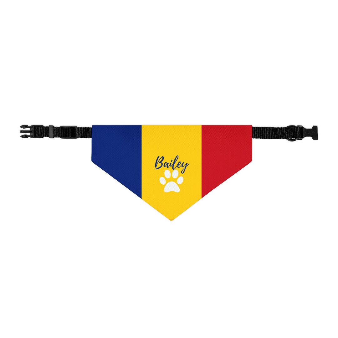 Romania Flag Dog Bandana Personalized, Flag of Romania Custom Text Dog ...