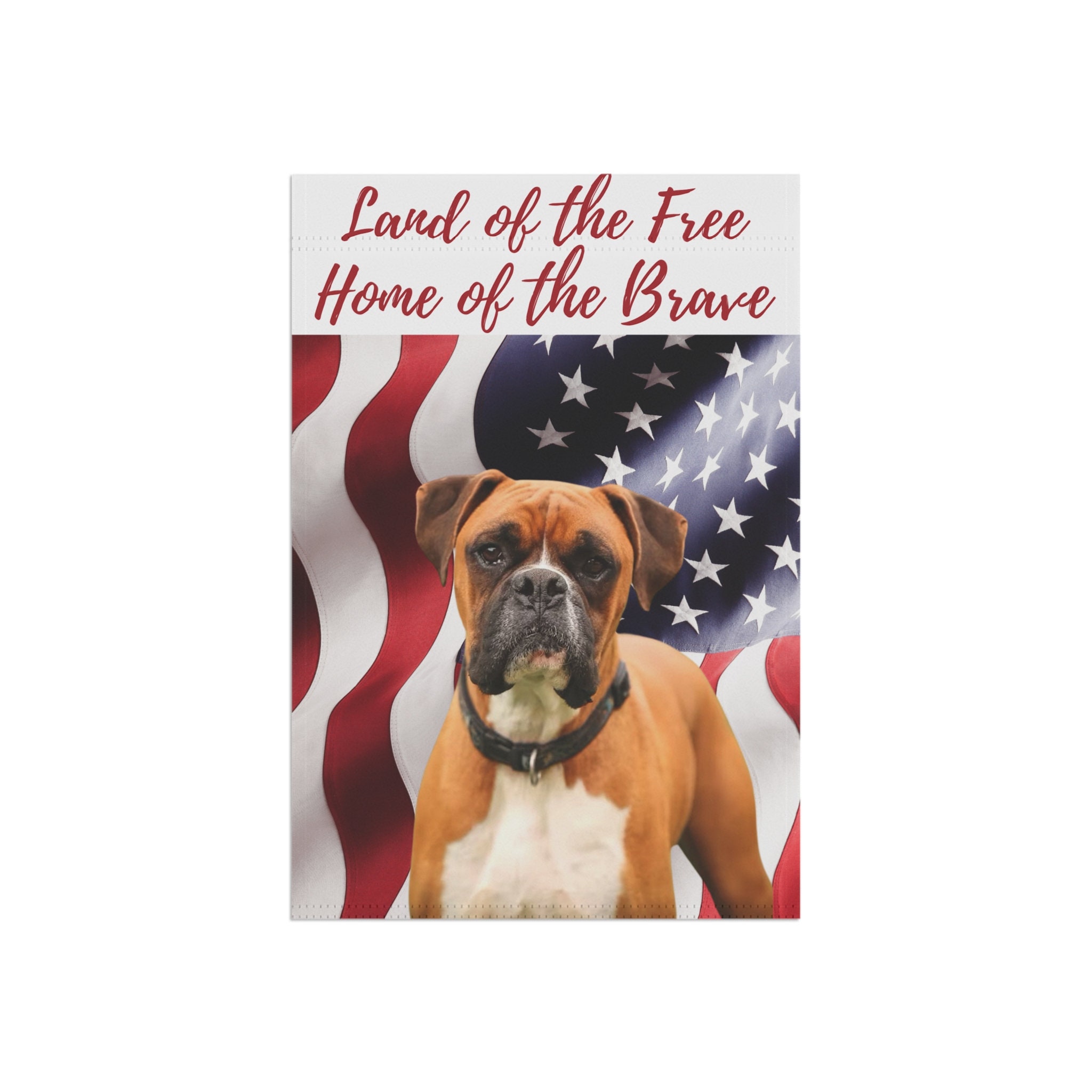American Flag Land of the Free, Home of the Brave Yard Banner ...