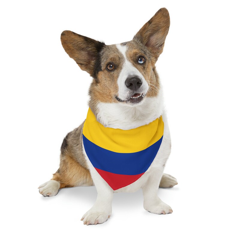 Colombia Flag Dog Bandana, Flag of Colombia Over the Collar Dog Bandana ...