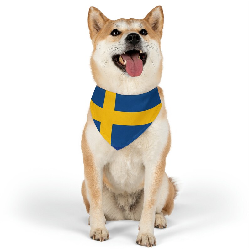 Swedish Flag Dog Bandana Over the Collar, Flag of Sweden SVG, Flag of ...