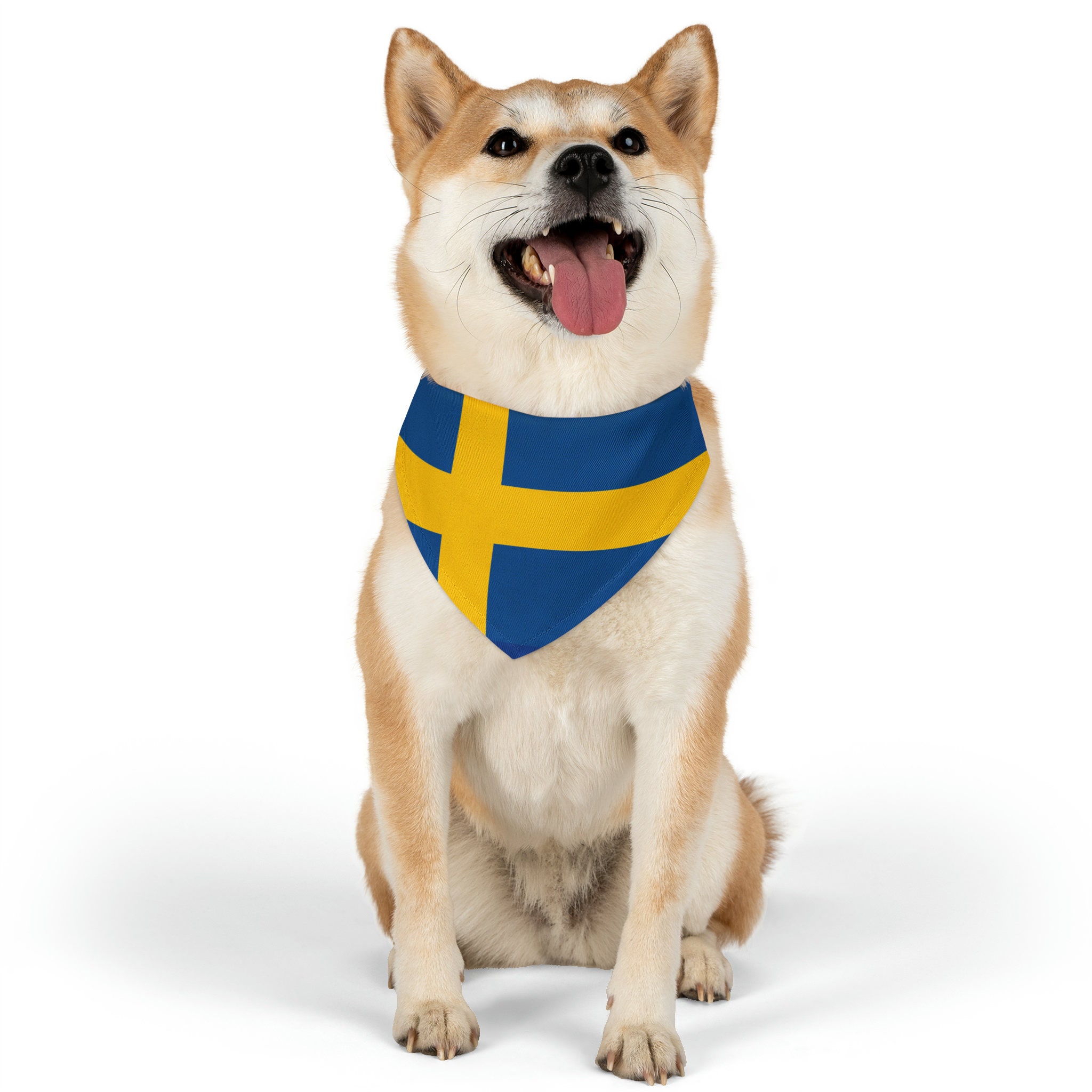 Swedish Flag Dog Bandana Over the Collar, Flag of Sweden SVG, Flag of ...