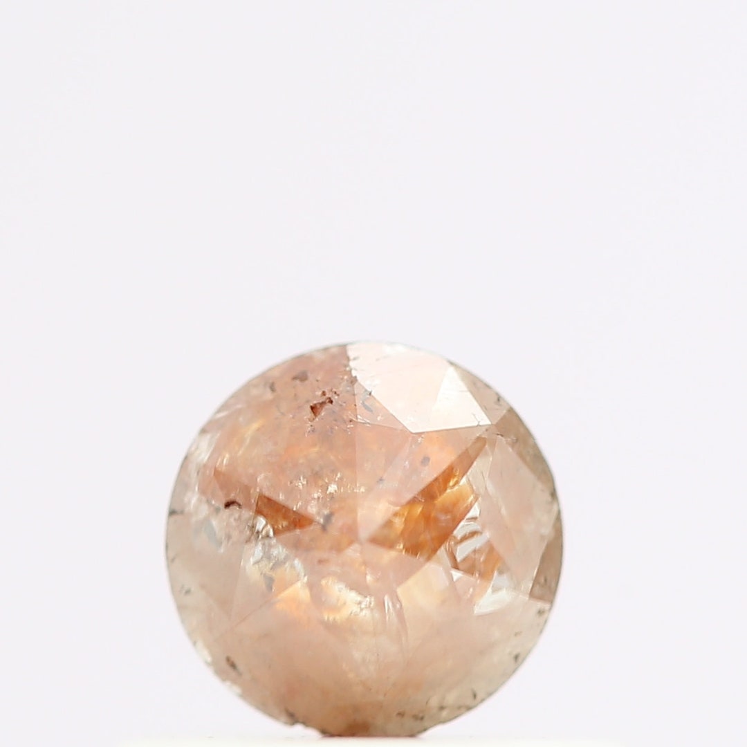 Salt and Pepper Diamond, Fancy Reddish Orange Color Diamond, Round Rose ...