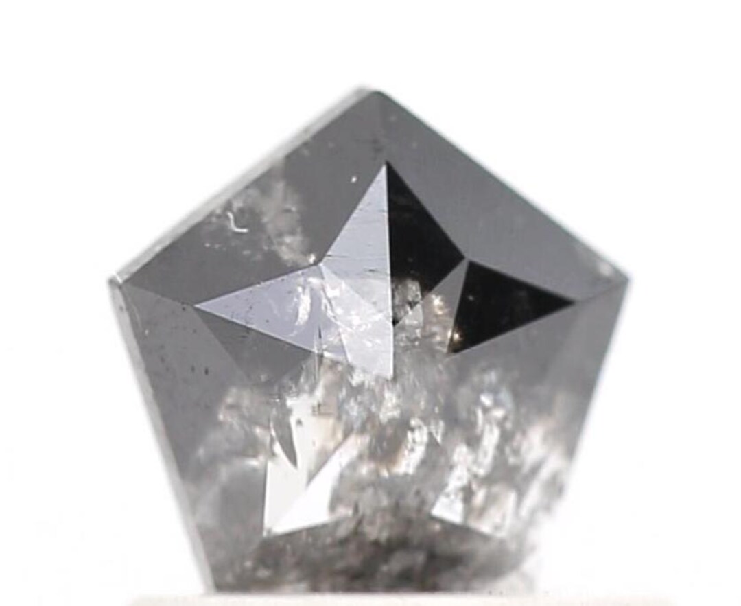 Pentagon Salt and Pepper Diamond, 0.42 Carat Galaxy Rose Cut Diamond - Etsy
