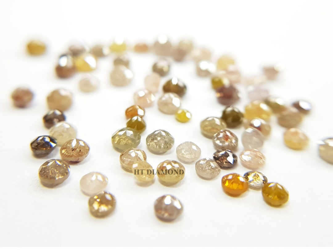 4.01 Ct Natural Round Rose Cut Mix Color Diamond, Natural Loose ...